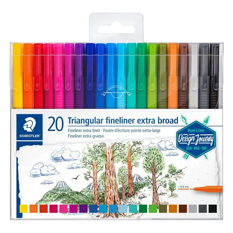 Staedtler Triplus Broadliner Kalem 0.8mm 20 Renk Set