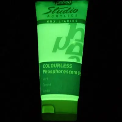 Pebeo Phosphorescent Gel Karanlıkta Parlayan Boya 100 ml. TRANSPARAN YEŞİL