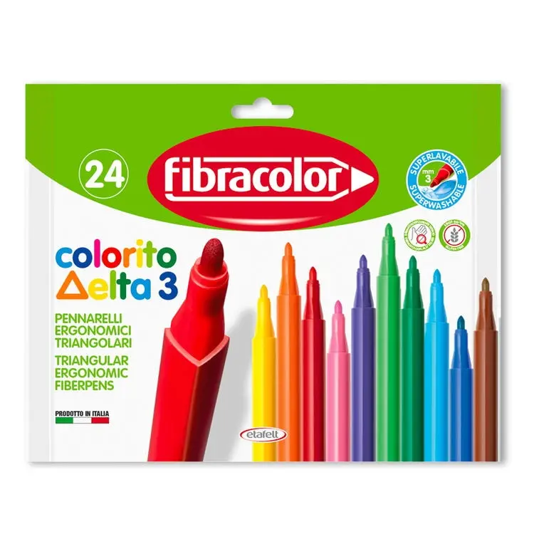 Fibracolor Colorito Delta 3 Keçeli Boya Kalemi 24 Renk